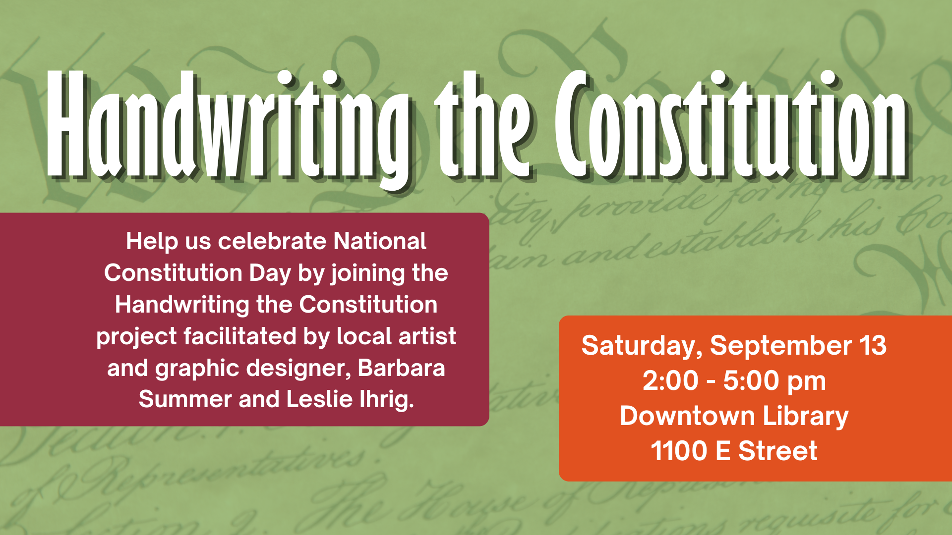 San Rafael Public Library - 09132025-Handwriting the Constitution ...